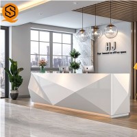 Quality Checkout Rectangle Reception Counter Hotel Furniture Diamond Shaped for sale