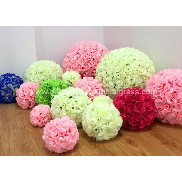 Quality Silk PE Artificial Flower Ball Faux Kissing Balls 100% Handmade for sale