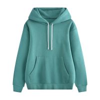 Quality Pure Green Cotton Spandex Hoodie Autumn Fuzzy Oversized Pullover for sale
