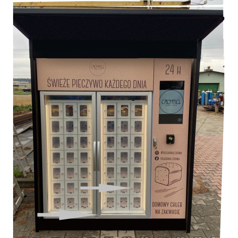 Vending machine installation in commercial setting