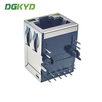 Quality 100Base Tap Up POE RJ45 PCB Connector With Internal Magnetics And Led for sale