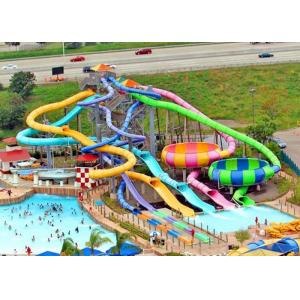 Quality Interactive Family Water Slide , Adult Fiberglass Residential Pool Slides for sale