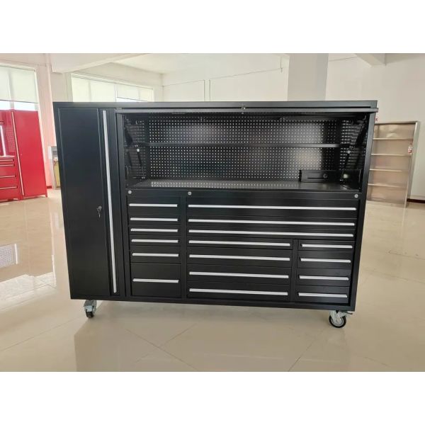 Quality 72 Inch Tool Cabinet with Work Bench and Wheels Functional Tool Storage Solution for sale