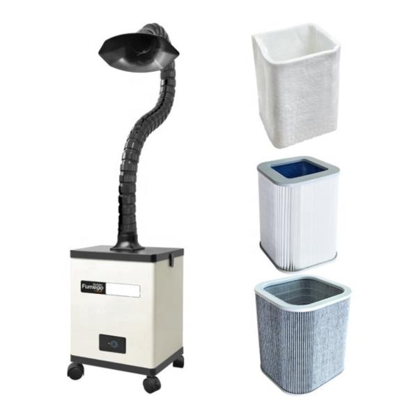 Quality Fume Extractor For Co2 Laser Cutting Marking Soldering Machine With 3 Layers Filters And Bamboo Tube for sale