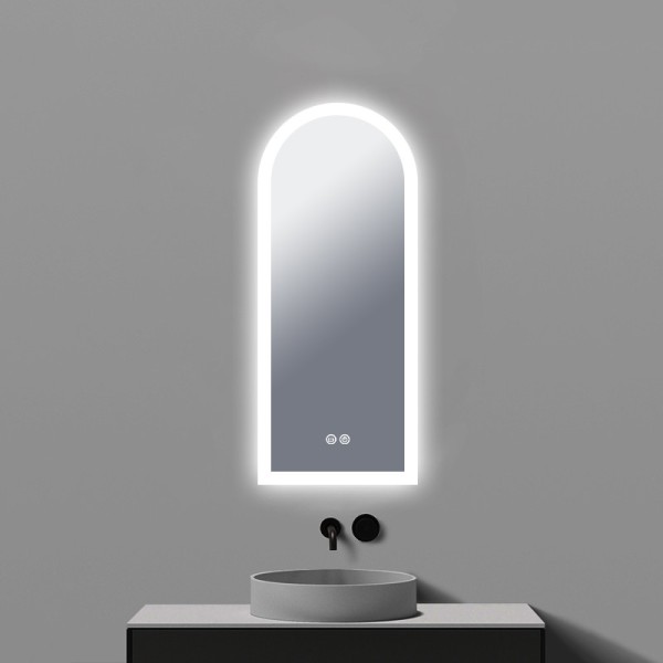 Quality High Definition Bathroom Mirror With Lights Mildew Proof Half Moon Backlit for sale
