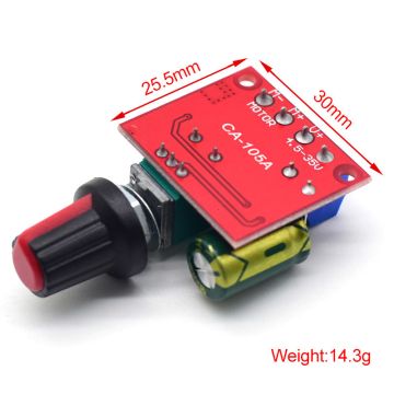 Quality CA-105A Mini 5A Dc Motor Speed Controller Module Max 90W 3V-35V for sale