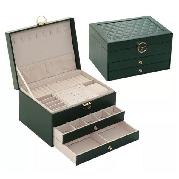 Quality Greaseproof Leather Jewelry Packaging Box Varnishing Recyclable for sale