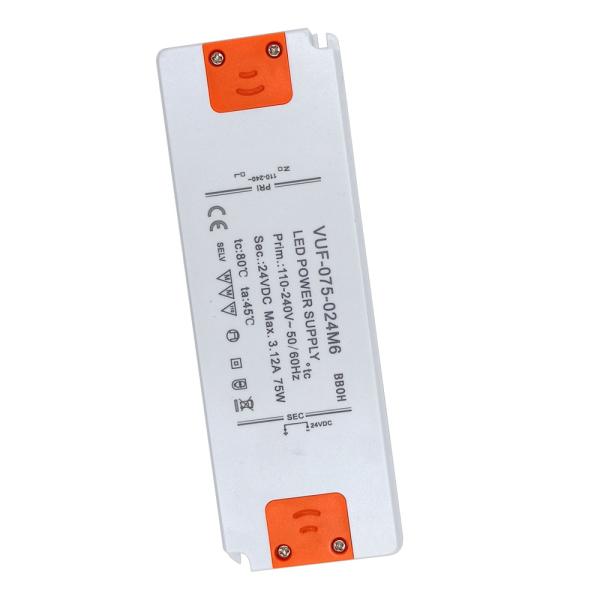 Quality Flexible Wiring 24v LED Driver 75w LED Strip Driver CE CB SAA Certification for sale