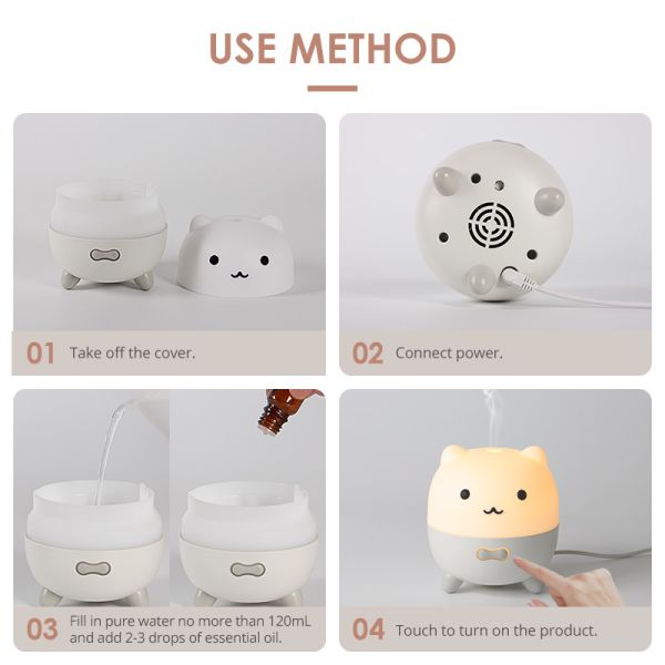 Quality Around 20 Square Meters Coverage USB Cute Essential Oil Diffuser Aromatherapy for sale