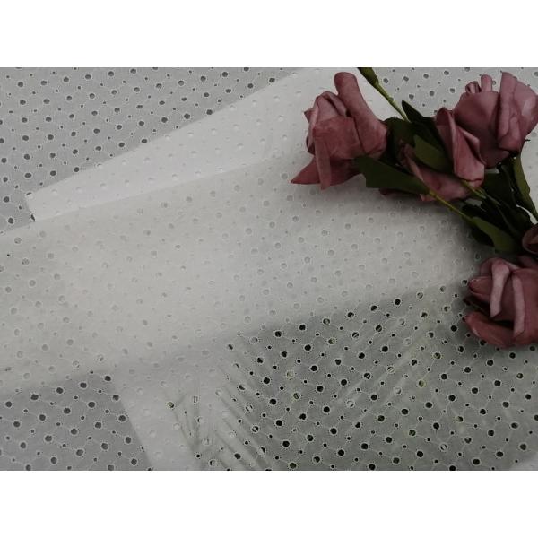 Quality Sakura Cherry Blossom Thread White Embroidered Eyelet Fabric for sale