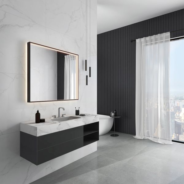Quality Illuminated Bluetooth Bathroom Mirror With Color Temperature Options And 90° Shine Angle for sale