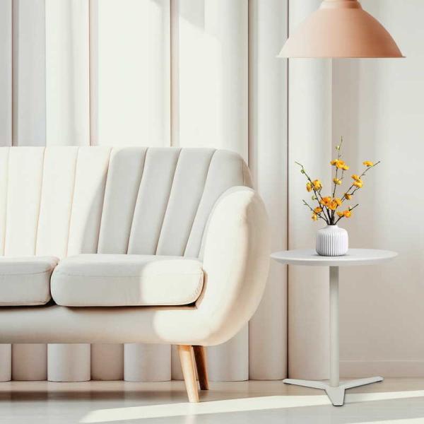 Quality 26.59 inch Height Tomile Coffee Bedside Table White Round Bistro Table for sale