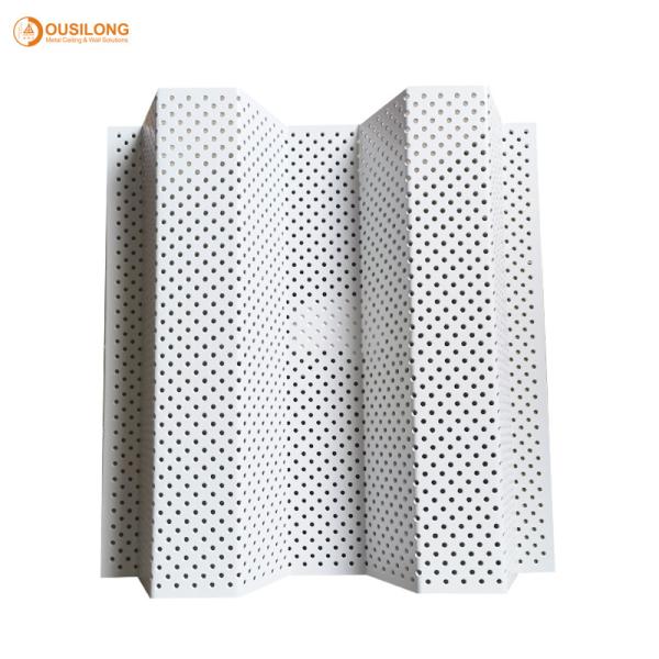 Quality Durable Washable Aluminum Wall Panels , Perforated Corrugated Metal Ceiling for sale