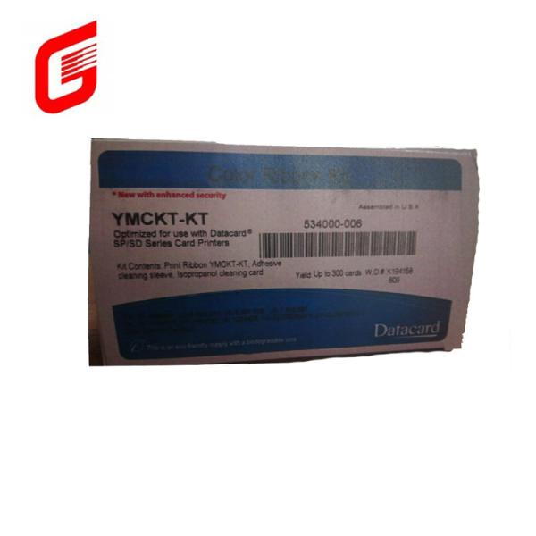 Quality 300 Prints Datacard CD800 Ribbon YMCKF-KT Fluorescent Ribbon Compatible with 534000-006 for sale