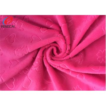 2mm Pile High Embossed Minky Plush Fabric , Soft Velboa Fabric For Baby Blanket