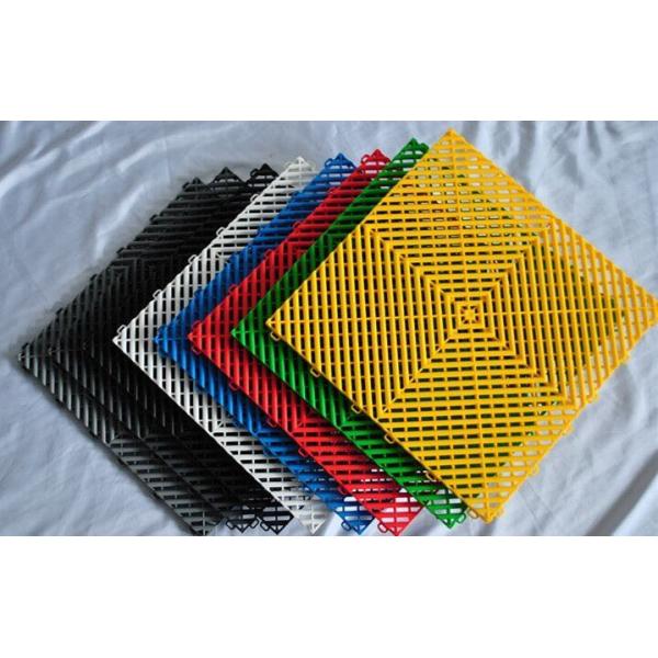 Quality Rib Industrial Interlocking Floor Tiles 18mm Polypropylene Garage Flooring for sale