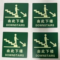 Quality Aluminum Downstairs Photoluminescent Safety Signs Glow In The Dark for sale