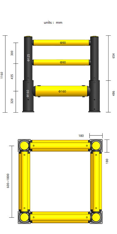 HC-3 Building Post Safety Barrier Warehouse flexible anti-collision system FS-2023A