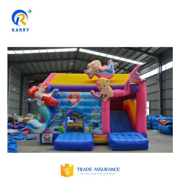 Quality PORTABLE Inflatable Bouncer Castle with Slide Bouncy Unicorn Sprite Jumping for sale