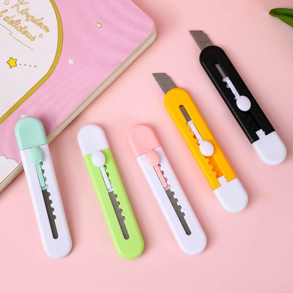 Quality Small Cute Utility Knife Mini Paper Cutter With Safety Lock For School Handwork for sale