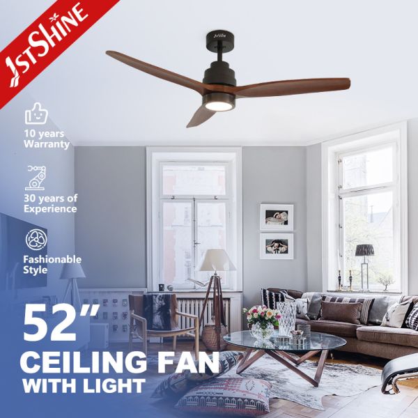 Quality Natural Wood Blade AC Inverter Remote LED Ceiling Fan For Home Hotel for sale