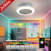china Mini Safe 20 Inch Bladeless LED Ceiling Fan Flush Mount With RGB Light DC Motor
