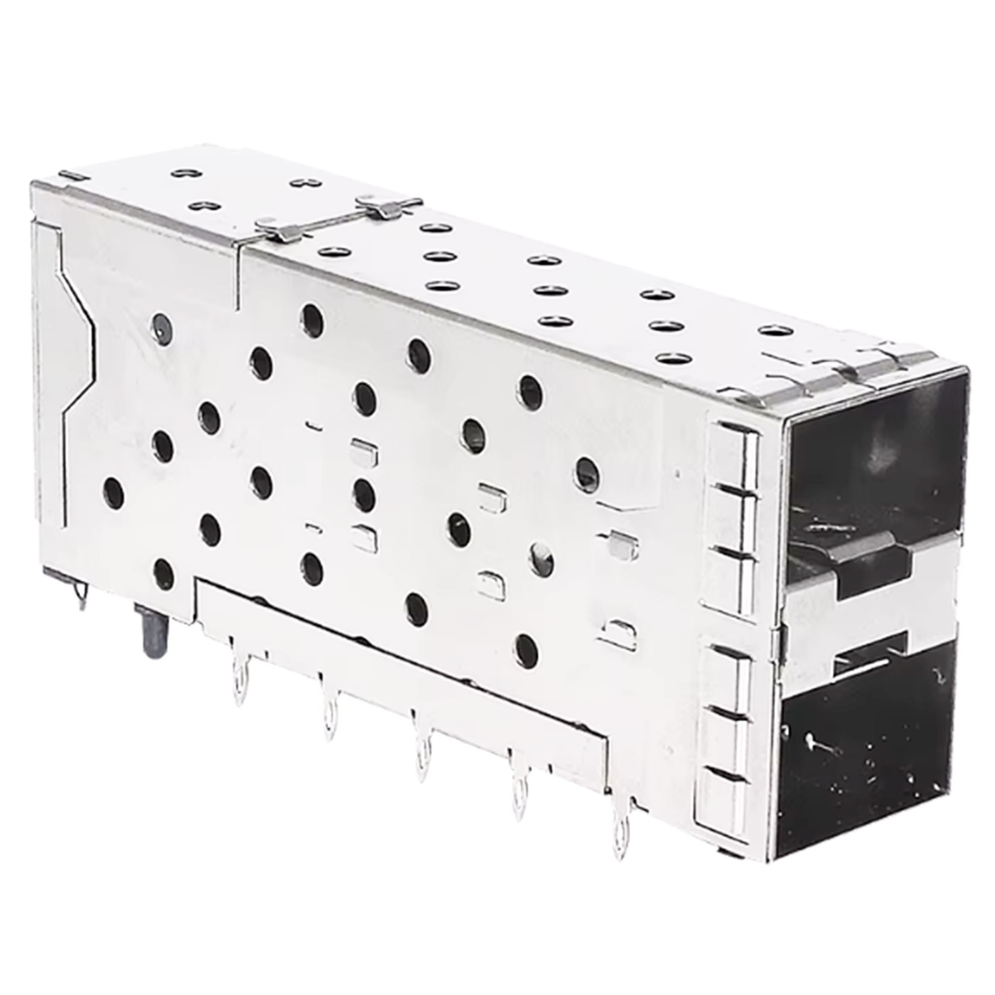 Quality SFP Cage 2X2 with Light PIPE SFP Connector Dust Cover Fiber Optic Module for sale
