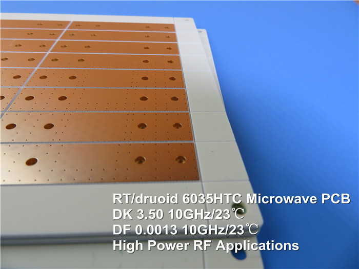 Quality RT/duroid 6035HTC Double Sided high frequency rigid PCB with 1oz Copper and for sale