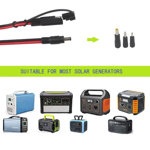 Quality SAE to DC 5521 Solar Power Cable 10ft Quick Release Disconnect for sale