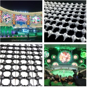 Quality IP66 Waterproof Outdoor P50mm LED Mesh Display Foldable Flexible LED Mesh for sale