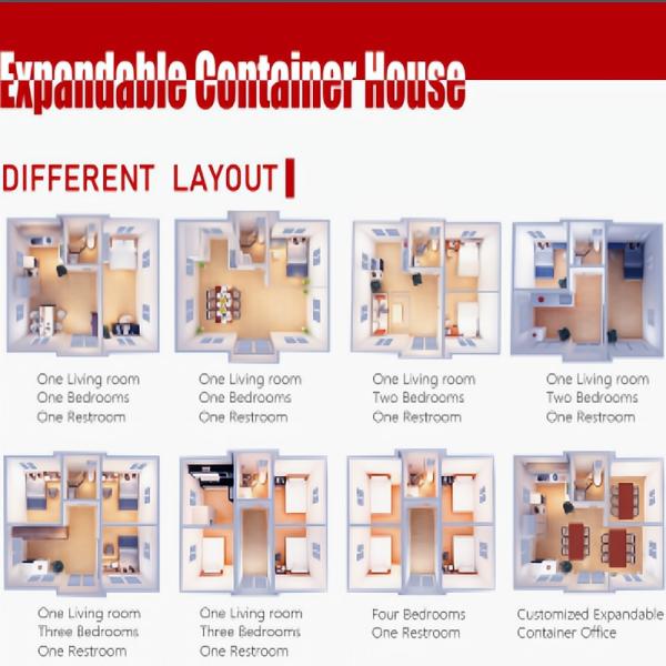 Quality Mobile Living Container House with 2 Bedrooms and 1 Bathroom in Prefab Folding for sale