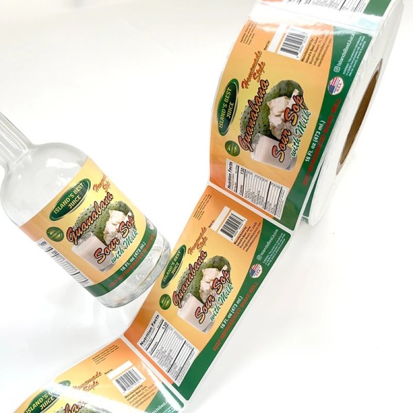 Quality Chinese Factory Custom Vinyl Printed Waterproof Logo Stickers Custom Label Juice Water Bottle Label for sale