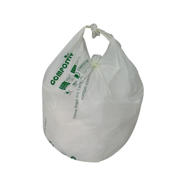 Quality Wave Top Handle Compostable Garbage Bags Paper Wrap Rolled For Kitchens Bedrooms for sale