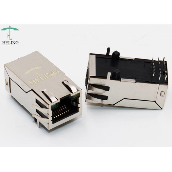 Quality Built - In LED Integrated Magnetics RJ45 2.5 G / 5 G Base - T PCB Jack Connector for sale