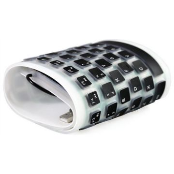 Quality Wired USB Foldable Silicone Rubber Keyboard Slim Roll Up Travel Portable for sale