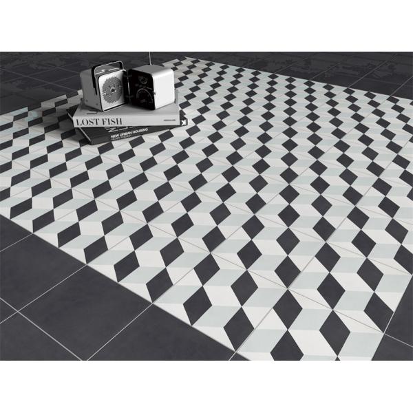 Quality 20x20cm Black Gray Ceramic Rustic Tile for Indoor Floor for sale