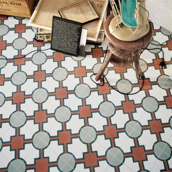 Quality 20x20cm Red Gray Ceramic Rustic Tile for Indoor Floor for sale