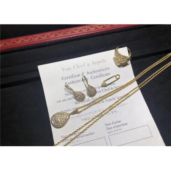 Quality Full Diamond 18K Gold Necklace / Bracelet / Earrings For Women for sale