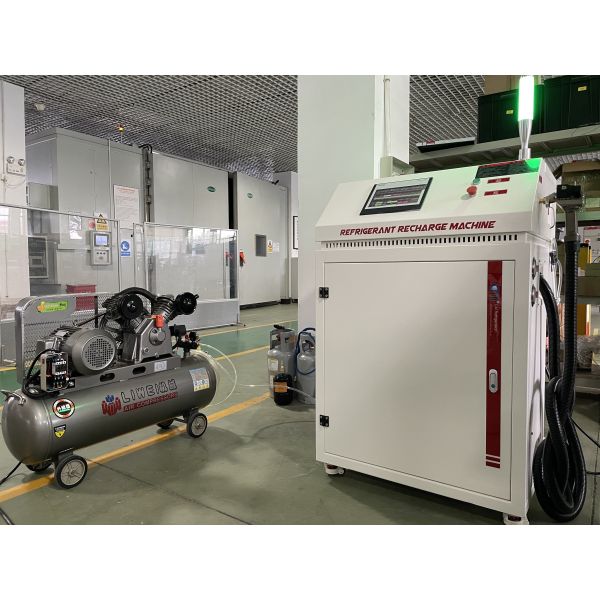 Quality R410a R134a Refrigerant Charging Station With Pressure Vessel Air Conditioning Freon Charging Equipment Siemens PLC Refrigerant Charging Machine for sale