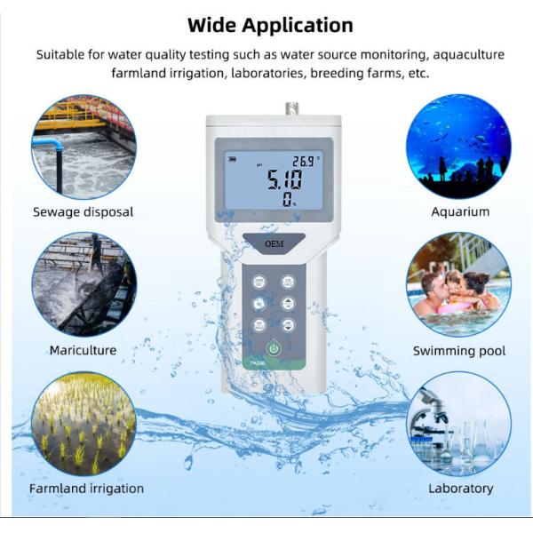 Quality Handheld Portable Digital ORP pH Meter with 65*40mm Multi-line LCD Backlight for sale