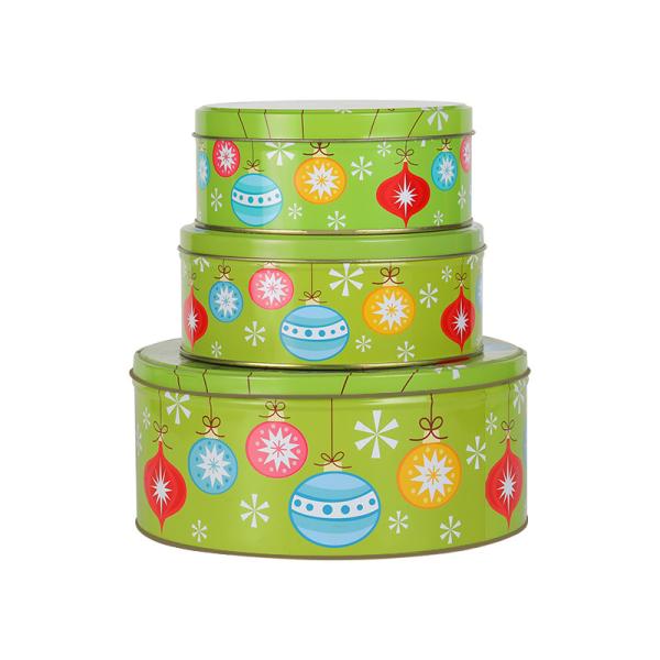 Quality Large Metal Cookie Tin Vintage Tin Boxes for Cookies Wholesale Round Tin Containers with Lids for sale