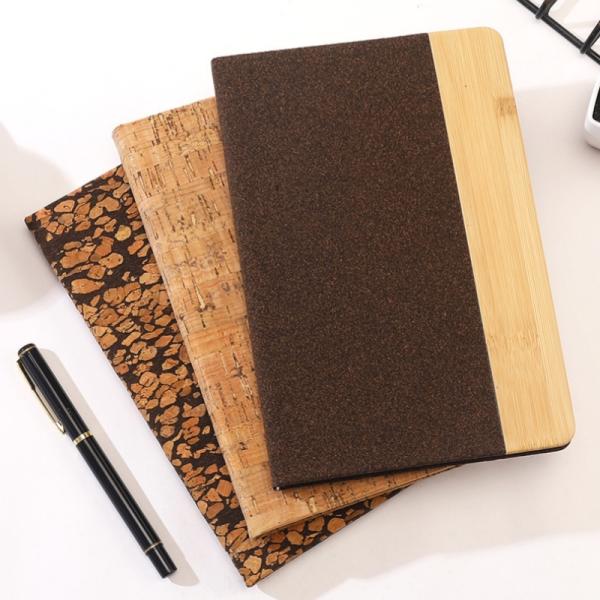 Quality Creative Gift A5 Eco-friendly Coffee Grounds Cork Bamboo Splicing Cover Notebook for sale