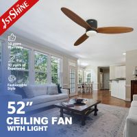 Quality Dimmable 5 Speed 52in LED Ceiling Fan With 3 Solid Wood Blades for sale