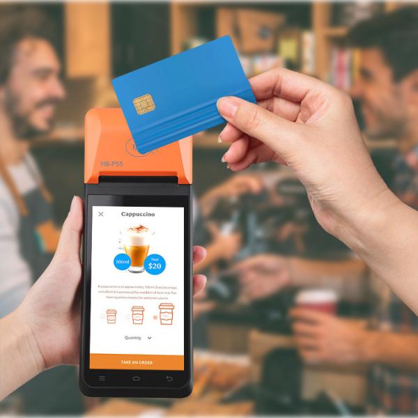Quality 5.5 Inch Mobile POS 4G / WiFi / Bluetooth Handheld Android POS With Printer for sale