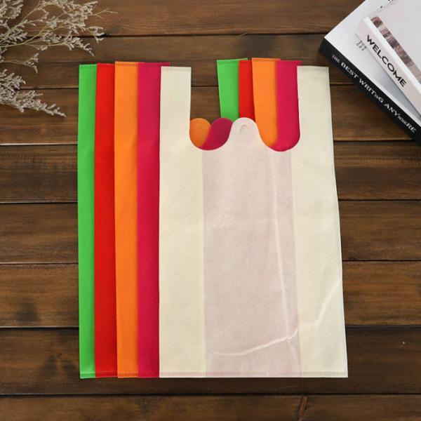 Quality 50gsm Eco Non Woven T Shirt Bag Supermarket Custom Printed Non Woven Tote Bags for sale