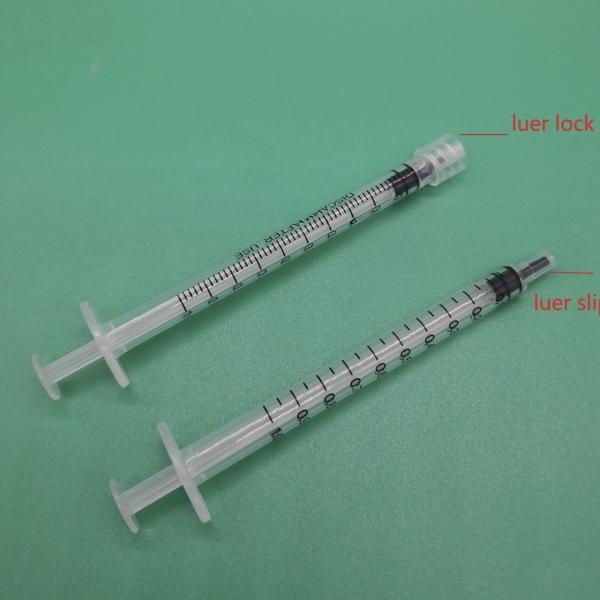 Quality ISO 13485 Safety Standard 1ml Disposable Luer Slip Syringe for Medical Application for sale