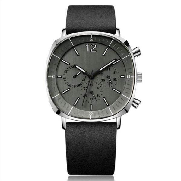 Quality Men Casual Quartz Mechanical Watches Microfiber Strap Small Dial Square Shape for sale