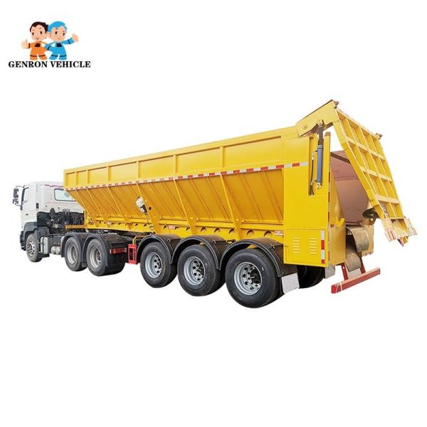 Quality Leaf Spring Crawler Sandstone 35cbm Dump Semi Trailers for sale