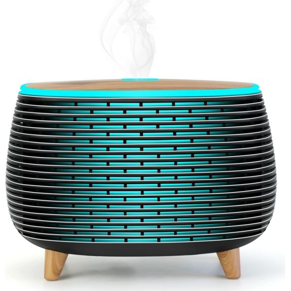 Quality New BPA Free 400ml 7 Color Wood Grain Electric Ultrasonic Aromatherapy Essential Oil Aroma Diffuser for Yoga Spa Office Bedroom for sale