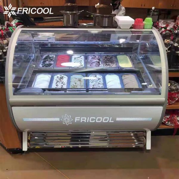 Quality DC12F Ice Cream Display Freezer R290 Gelato Display Case 450L for sale